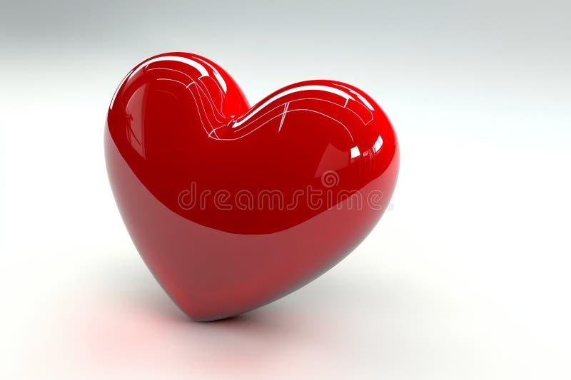 The Image Shows a Single Red Heart Symbol Isolated on a White ...
