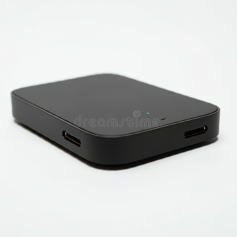 The Image Shows a Sleek Black Electronic Device, Possibly an External ...