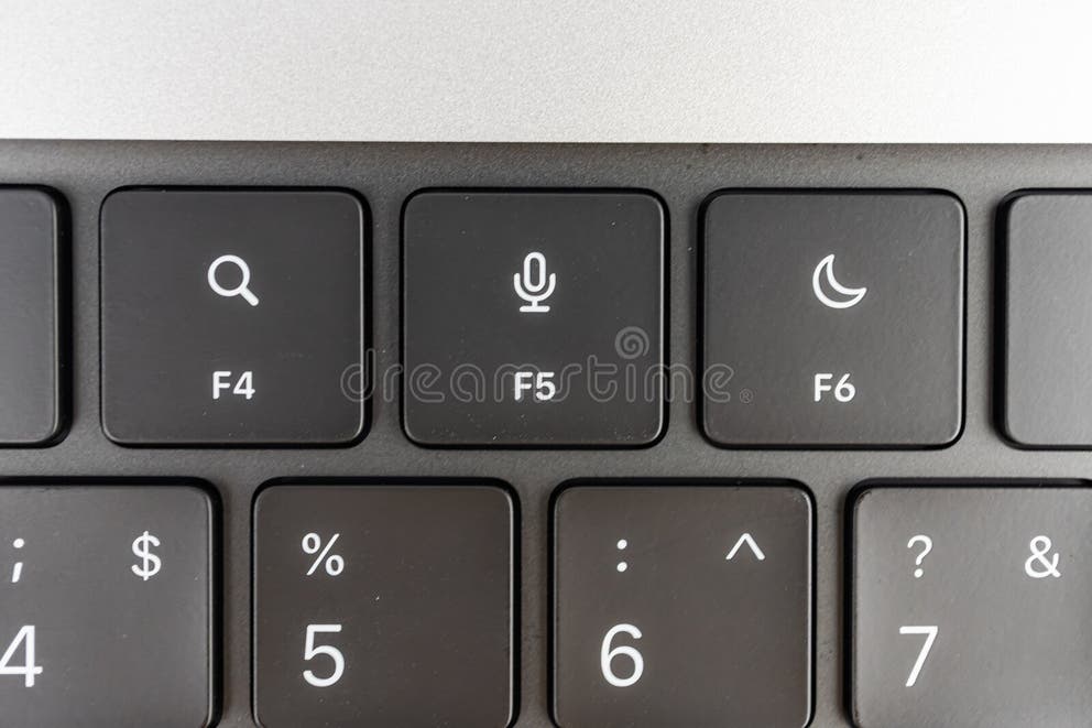 Image Shows a Slightly Raised Keyboard on a Laptop, with Focus on ...