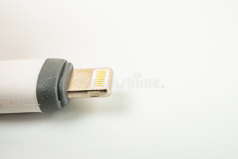 Image Shows a Slightly Worn IPhone Charging Cable with Its USB ...