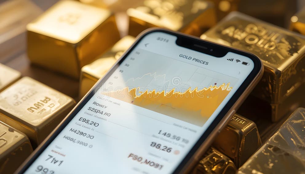 Gold Price Tracker stock illustration. Illustration of data - 376648412