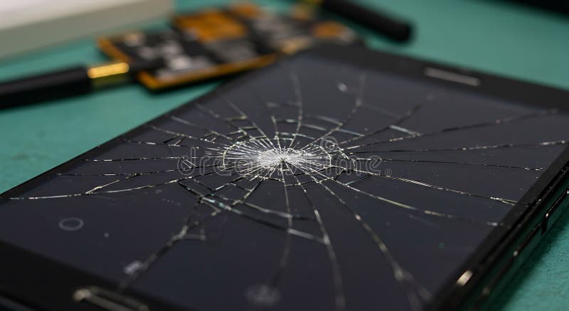 Shattered Smartphone Screen Stock Illustration - Illustration of ...