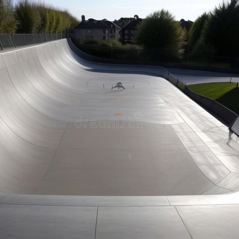 The Image Shows a Smooth, Large Skatepark with Ramps and Curves. the ...