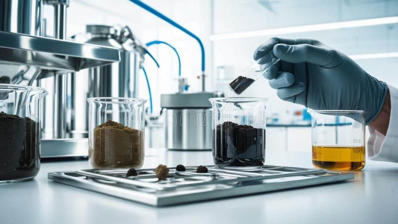 Soil Testing in a Laboratory Stock Illustration - Illustration of ...