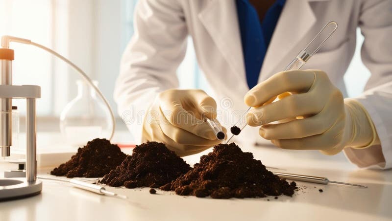 Soil Testing in a Laboratory Stock Illustration - Illustration of ...