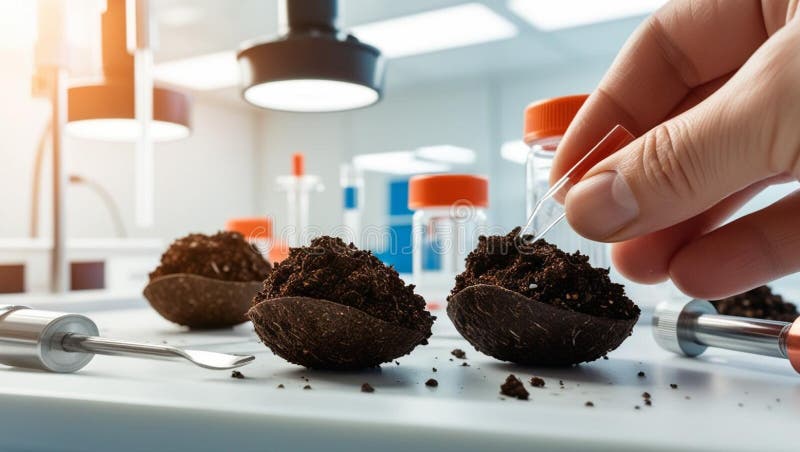 Soil Testing in a Laboratory Stock Illustration - Illustration of ...