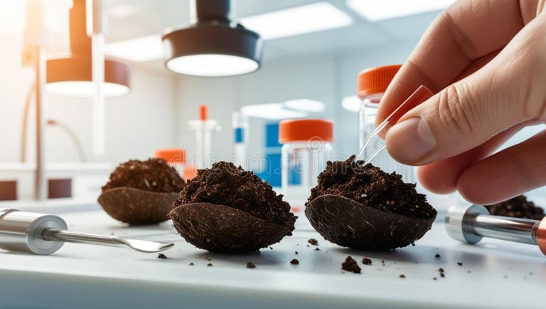 Soil Testing in a Laboratory Stock Illustration - Illustration of ...