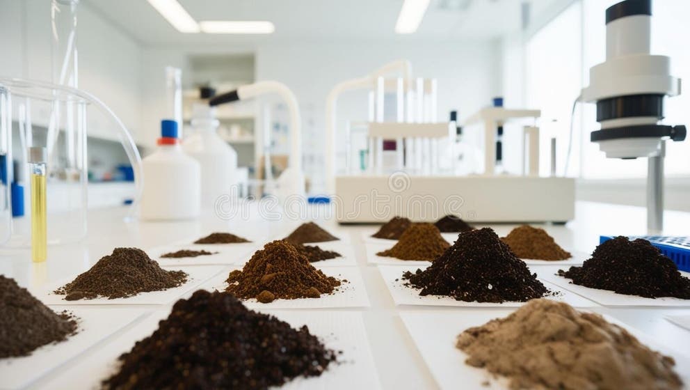 Soil Testing in a Laboratory Stock Illustration - Illustration of ...