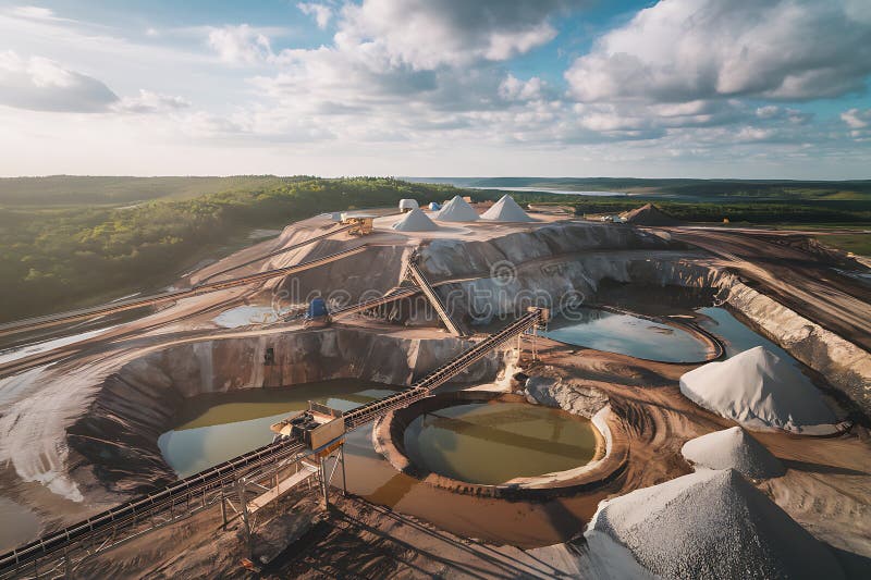 Aerial View of a Large-Scale Industrial Mining Operation Stock ...