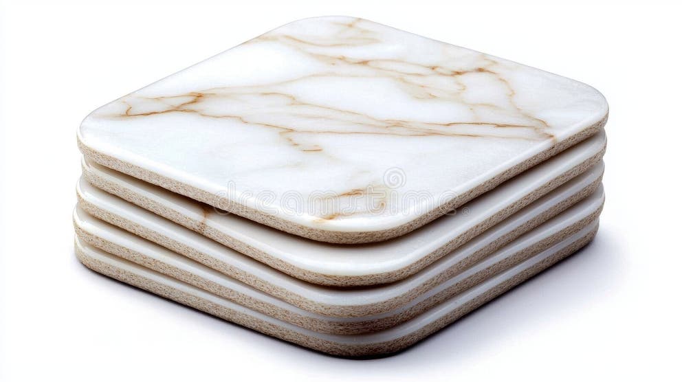 A Stack of Four Coasters with a Marble Pattern. Stock Photo - Image of ...