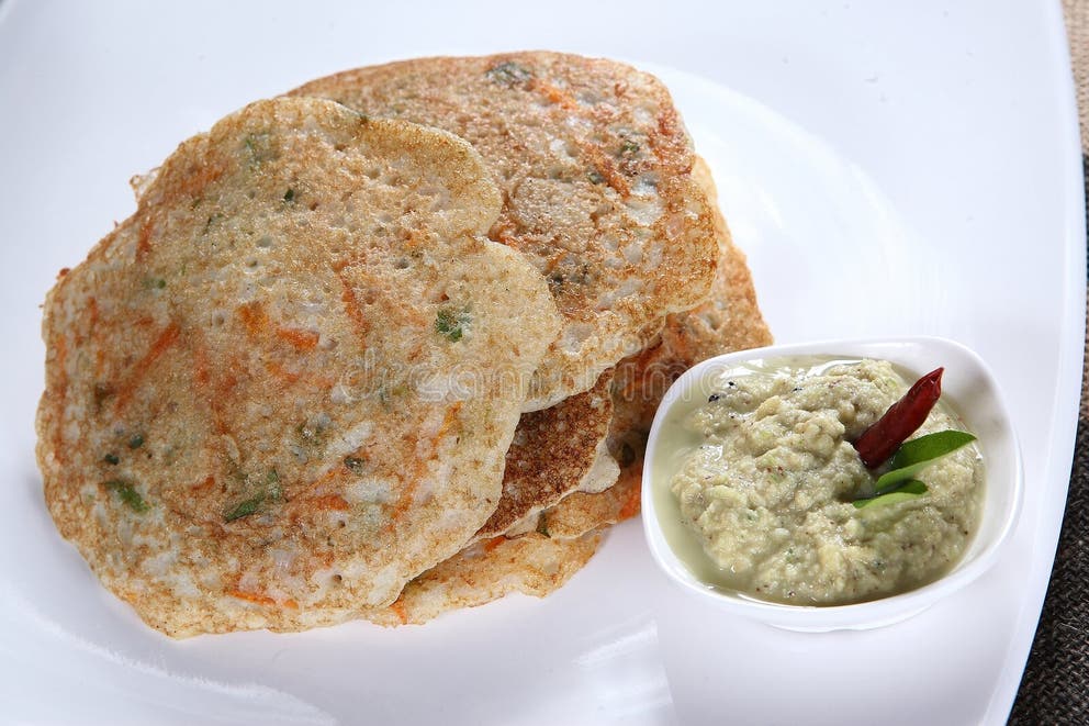 Oats Set Dosa with Fresh Chutney. Oats Set Dosa. Dosa. Stock Photo ...