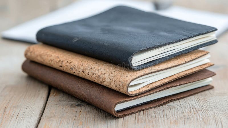 Stack Three Leather Notebooks Stock Photos - Free & Royalty-Free Stock ...
