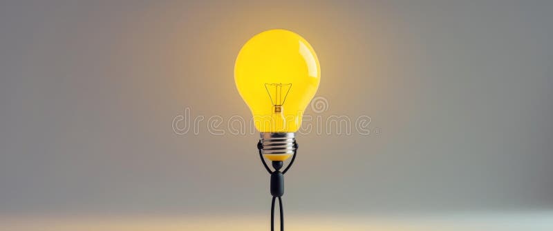 A Stick Figure Holding Up a Bright Light Bulb, Illustrating Concept of ...