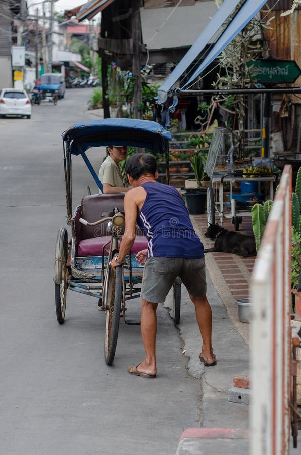 Chon Buri, Thailand - December 8, 2018: a Street Scene with a Man ...
