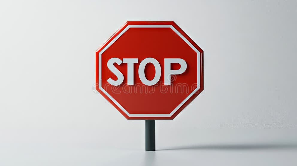 The Image Shows a Striking Red Octagonal Stop Sign Template Against a ...