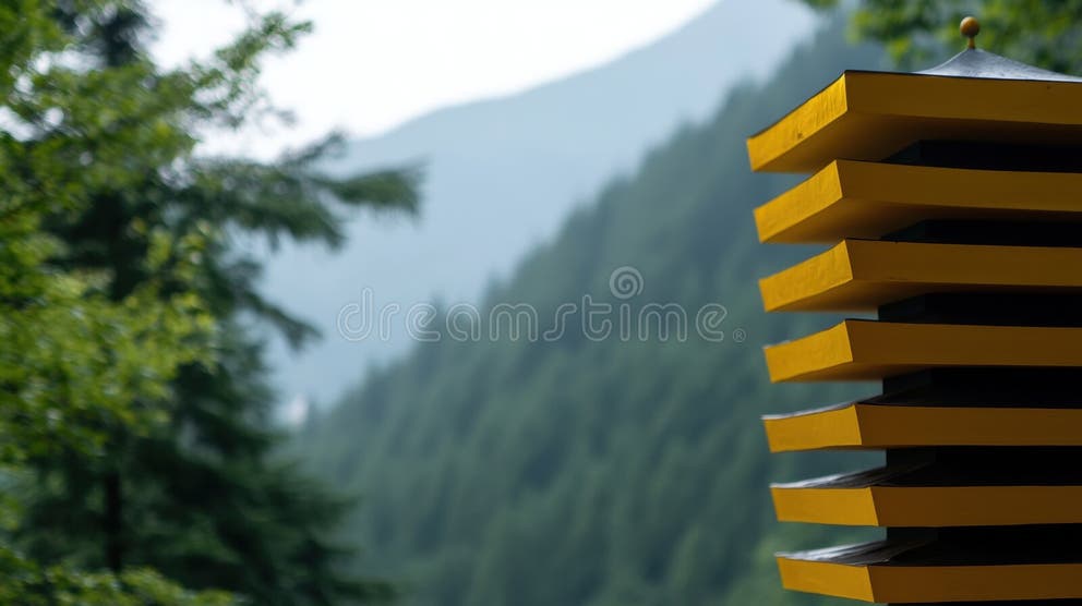 A Yellow Birdhouse with a Black Roof and a Gold Finial. Stock Photo ...