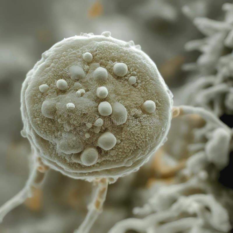 Microscopic View of a Fungal Spore Stock Illustration - Illustration of ...