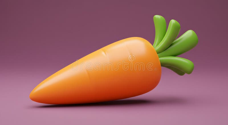 Cartoon Carrot Illustration on Purple Backdrop Stock Illustration ...