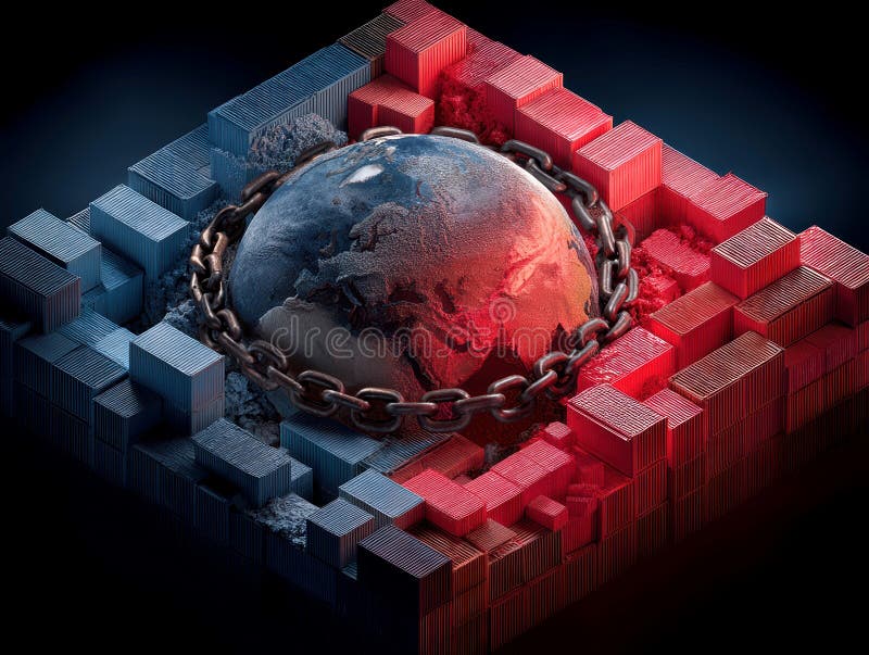 Image Shows a Stylized Earth within a Chain Link Structure, Symbolizing ...