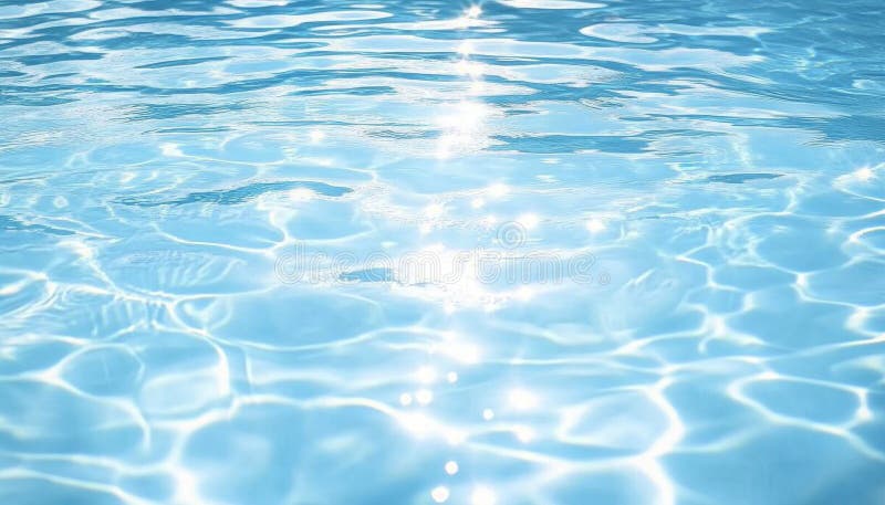 Sunlight Gleaming on Clear Blue Pool Water Stock Illustration ...