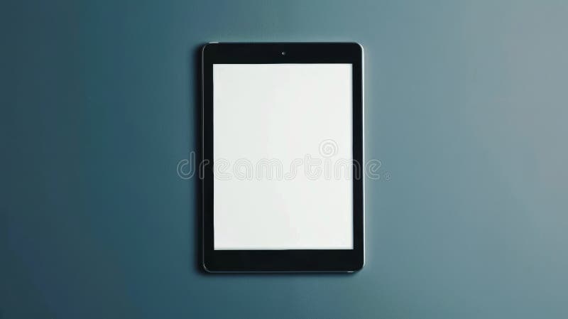 The Image Shows a Tablet Computer with White Screen and a Black Frame ...