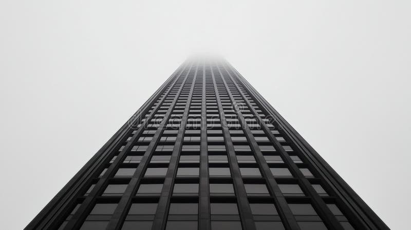 The Image Shows a Tall Skyscraper with a Grid-like Pattern of Windows ...