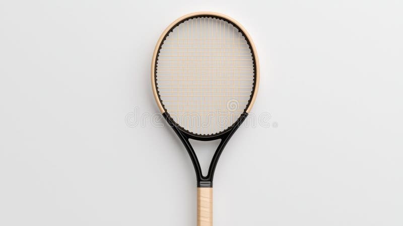A Tennis Racket with a Black Handle and a Light Brown Frame. Stock ...