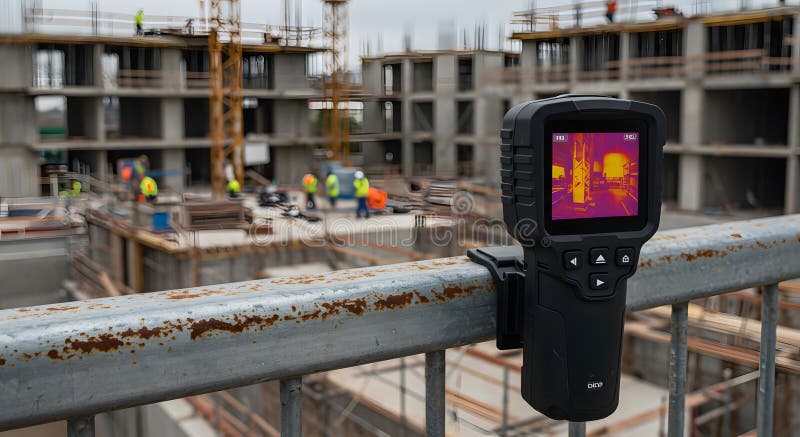 AI Thermal Imaging at Construction Site Stock Illustration ...