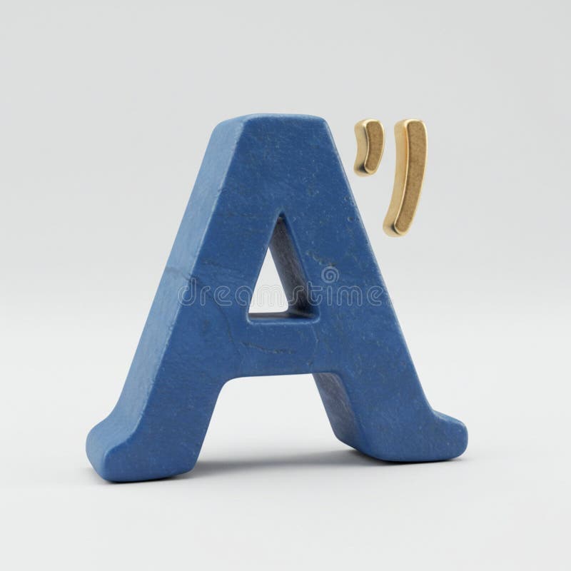 The Image Shows a Three-dimensional Blue Letter "a" with a Textured ...