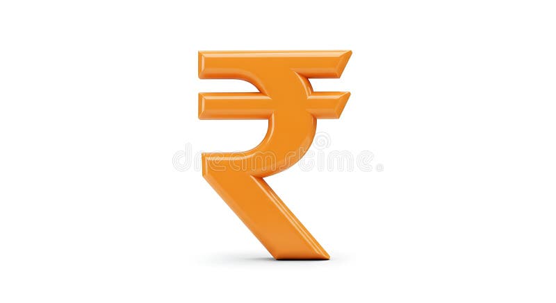 The Image Shows a Three-dimensional Representation of the Indian Rupee ...