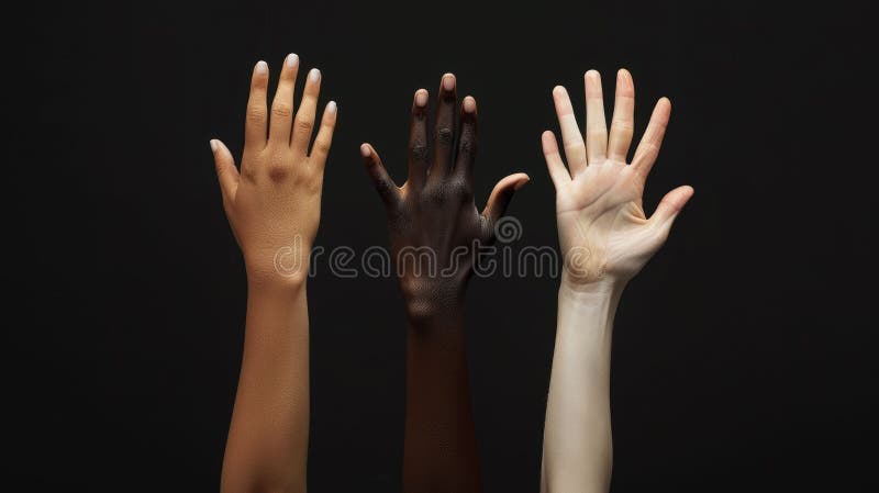 Hands of Black Skin Tone Group in a Powerful Display of Unity Diversity ...