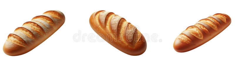 Three Loaves of Freshly Baked Bread with Distinctive Scoring Patterns ...