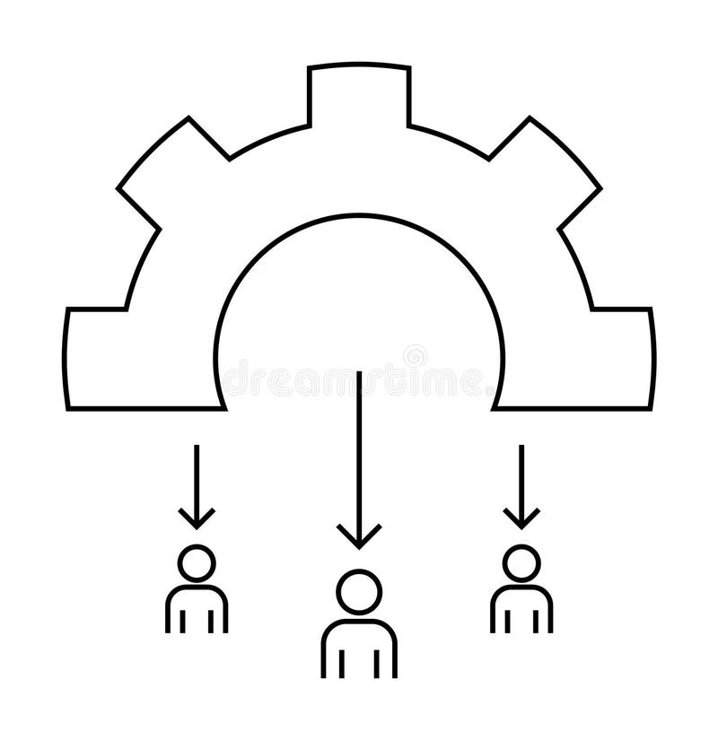 Illustration Showing Three People Under a Gear Icon Representing ...