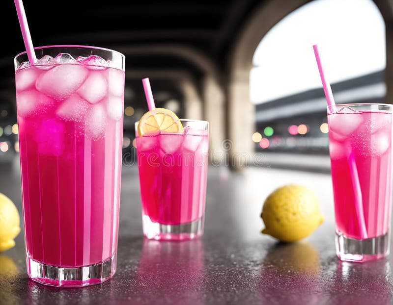 Pink Lemonade stock image. Image of table, citrus, mint - 313859629