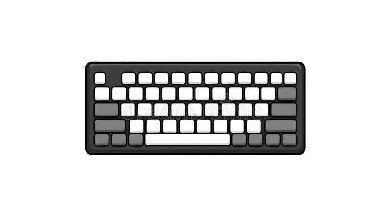 Keyboard with White Keys and Gray Accents Stock Illustration ...
