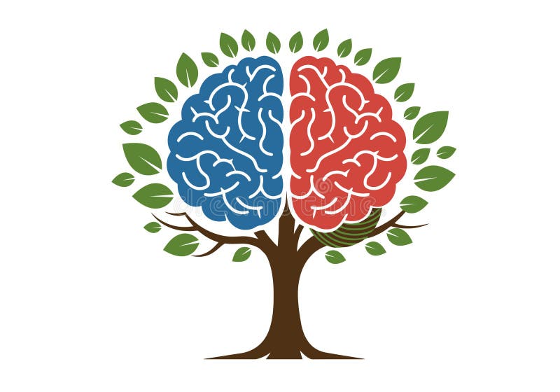 Brain Tree Illustration stock image. Illustration of green - 373800867
