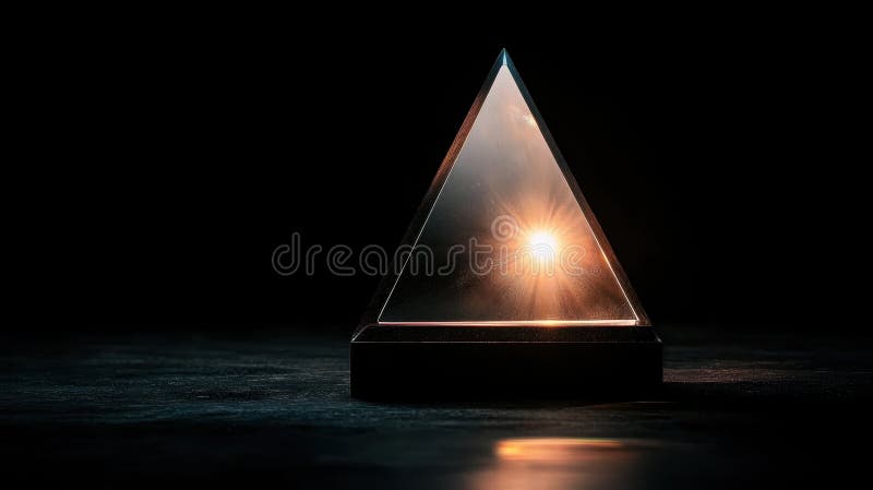 Triangular Prism Desk Clock Wet with Water Droplets. Stock Photo ...