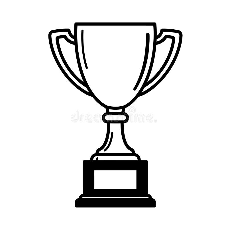 Trophy black white clipart stock vector. Illustration of success ...
