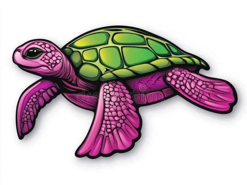 An Image Shows a Turtle with a Back Covered in Colorful Patterns, and ...