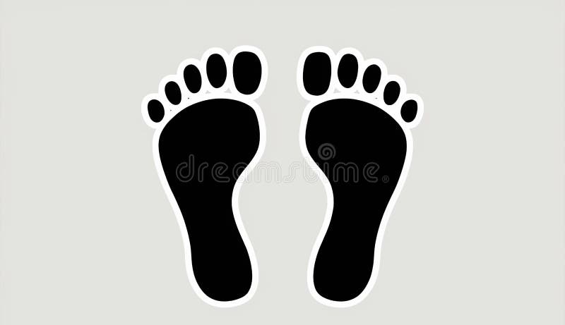 The Image Shows Two Black Footprints on a Gray Background. Generative ...