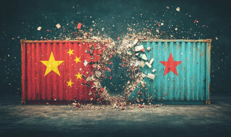 Destruction of China and Vietnam Cargo Containers with Flying Debris ...