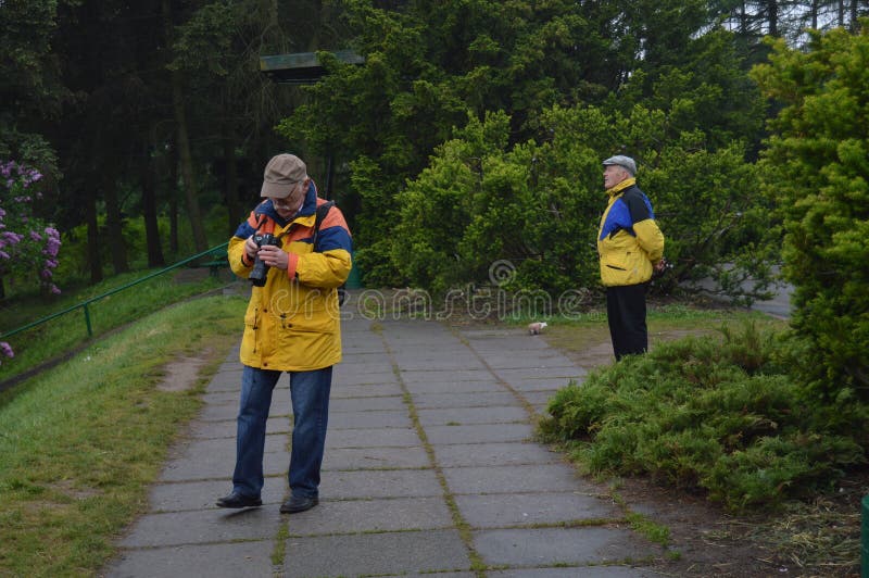 Spending Vacation Time Walking through the Botanical Garden on a Cool ...