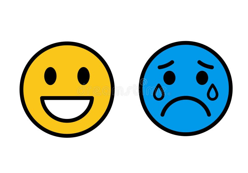 Clipart happy and sad face stock vector. Illustration of feelings ...