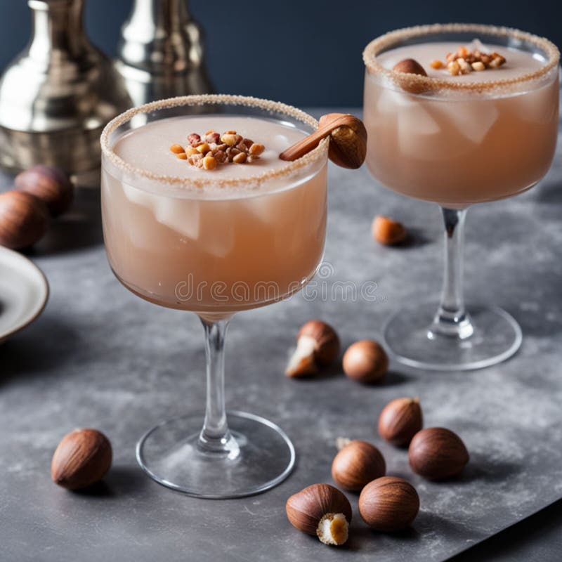 Hazelnut Harmony Hush Cocktails Stock Photo - Image of dish, coffee ...