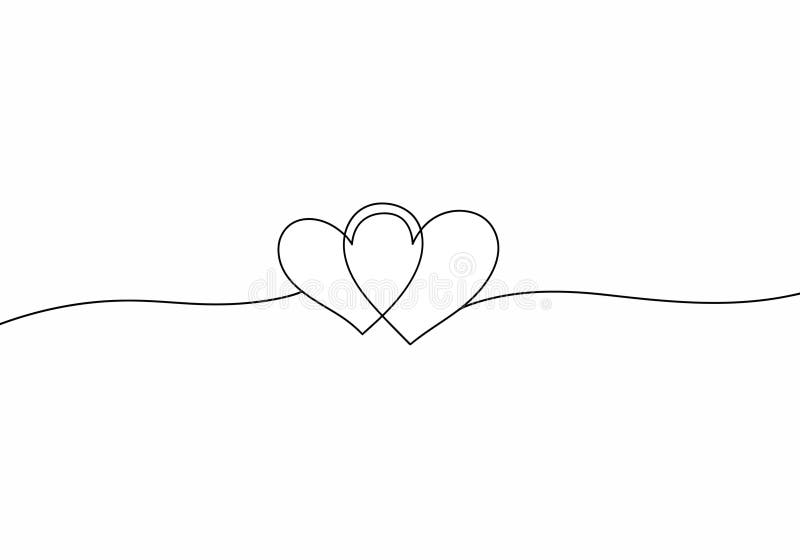 Hearts line art stock illustration. Illustration of line - 369775625