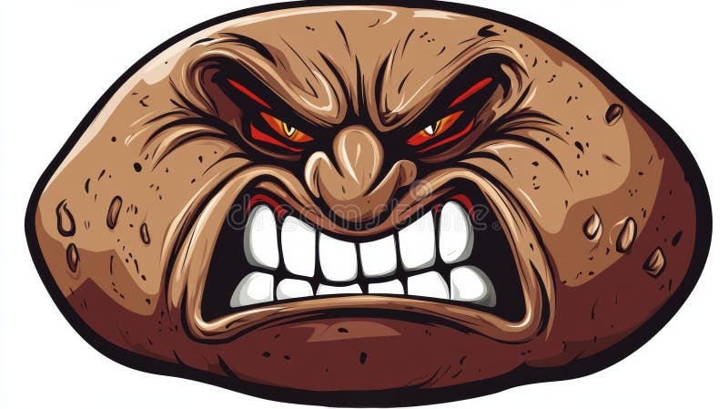 Angry Potato Emojis stock illustration. Illustration of displeased ...