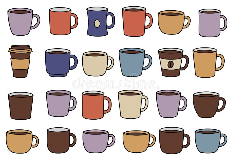 Clip art of coffee mugs stock vector. Illustration of steaming - 367911223