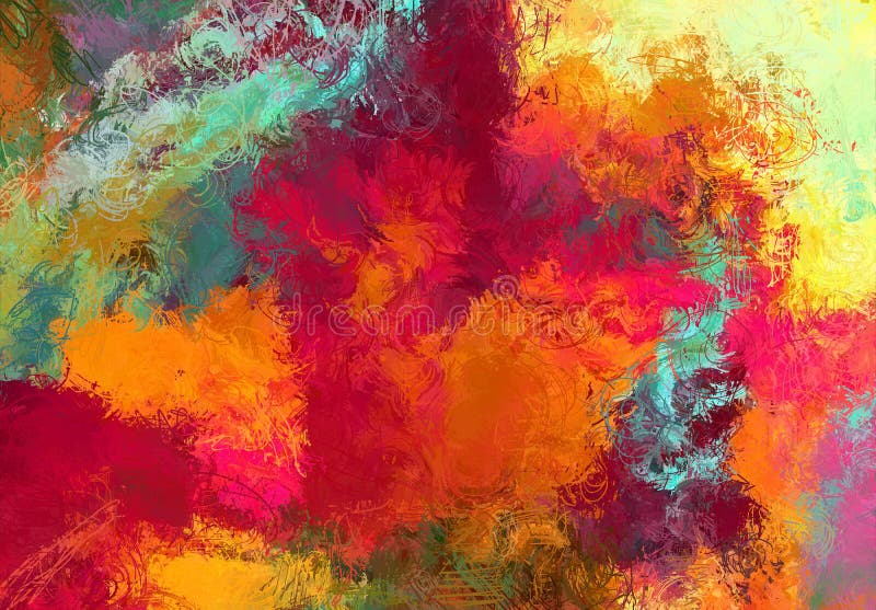 Abstract Art Sketch Texture. Colorful Lines Digitally Drawn. Colorful ...