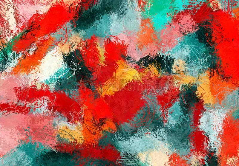 Abstract Art Sketch Texture. Colorful Lines Digitally Drawn. Colorful ...
