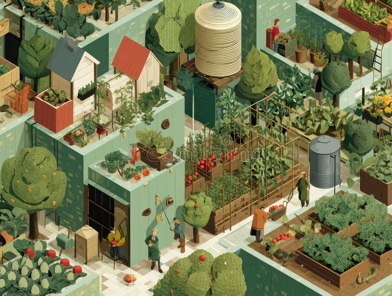 Image Shows Vertical Farming Setup within an Urban Environment ...